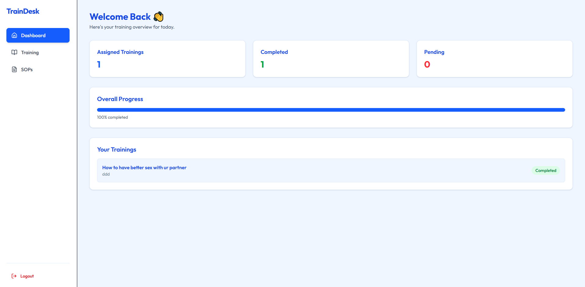TrainDesk – Smart Employee Training & SOP Management